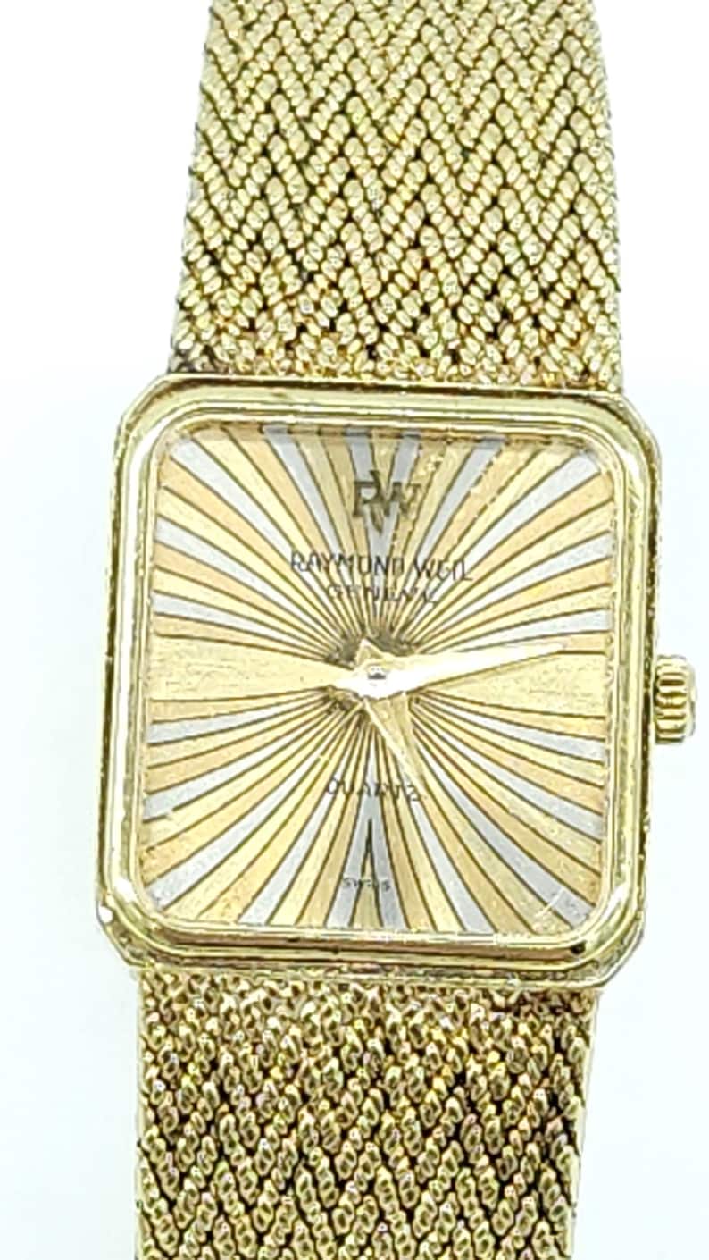 Authentic Vintage Raymond Weil Swiss Ladies Tri Color Watch 18 K Gold ...