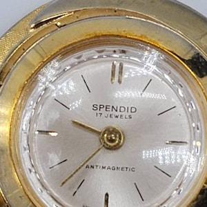 Vintage SPENDID 17 Jewels Antimagnetic Swiss Made Round Gold Tone ...