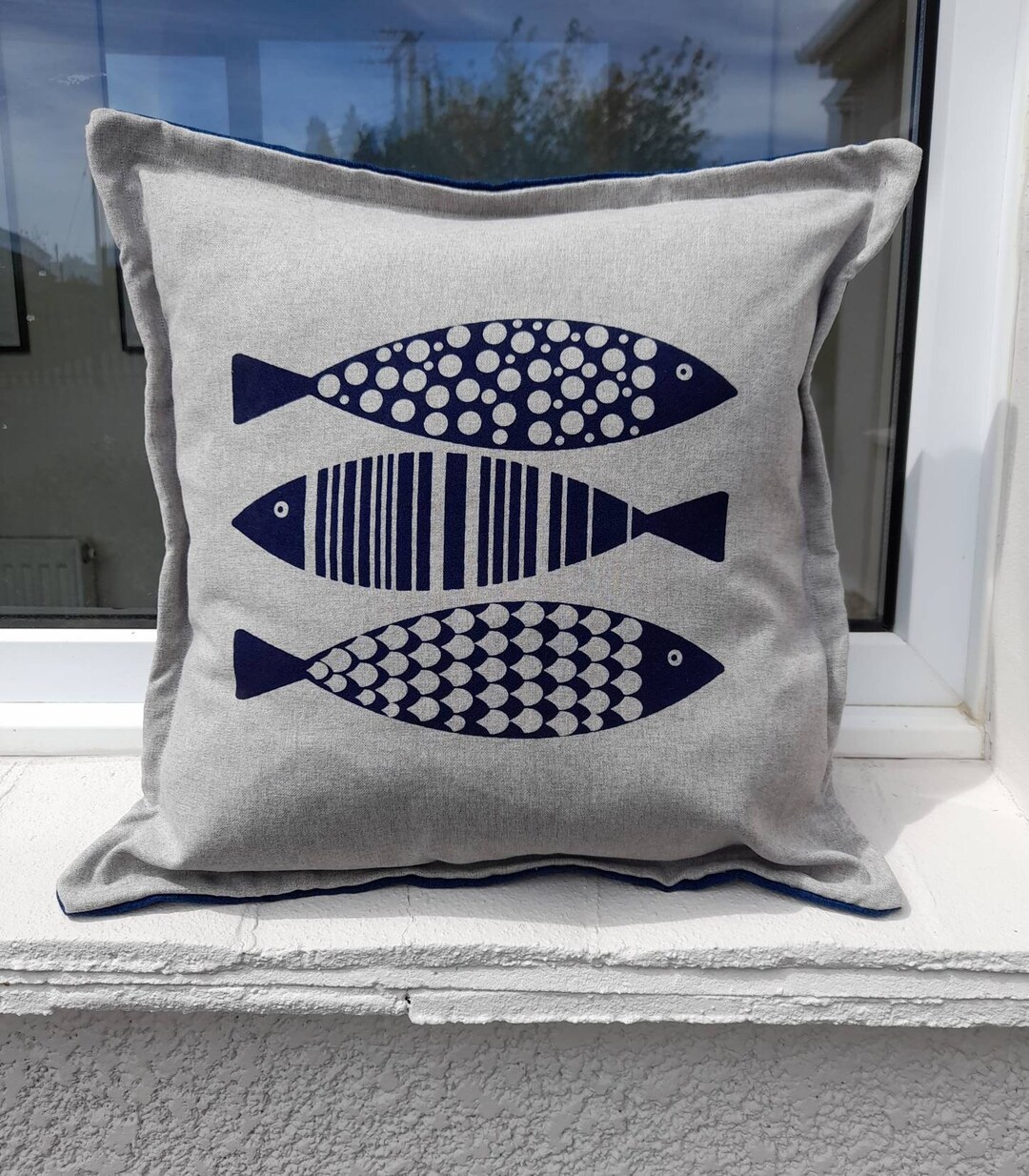 Cushion Fish Print Handmade Cushion Cover Hand Printed - Etsy