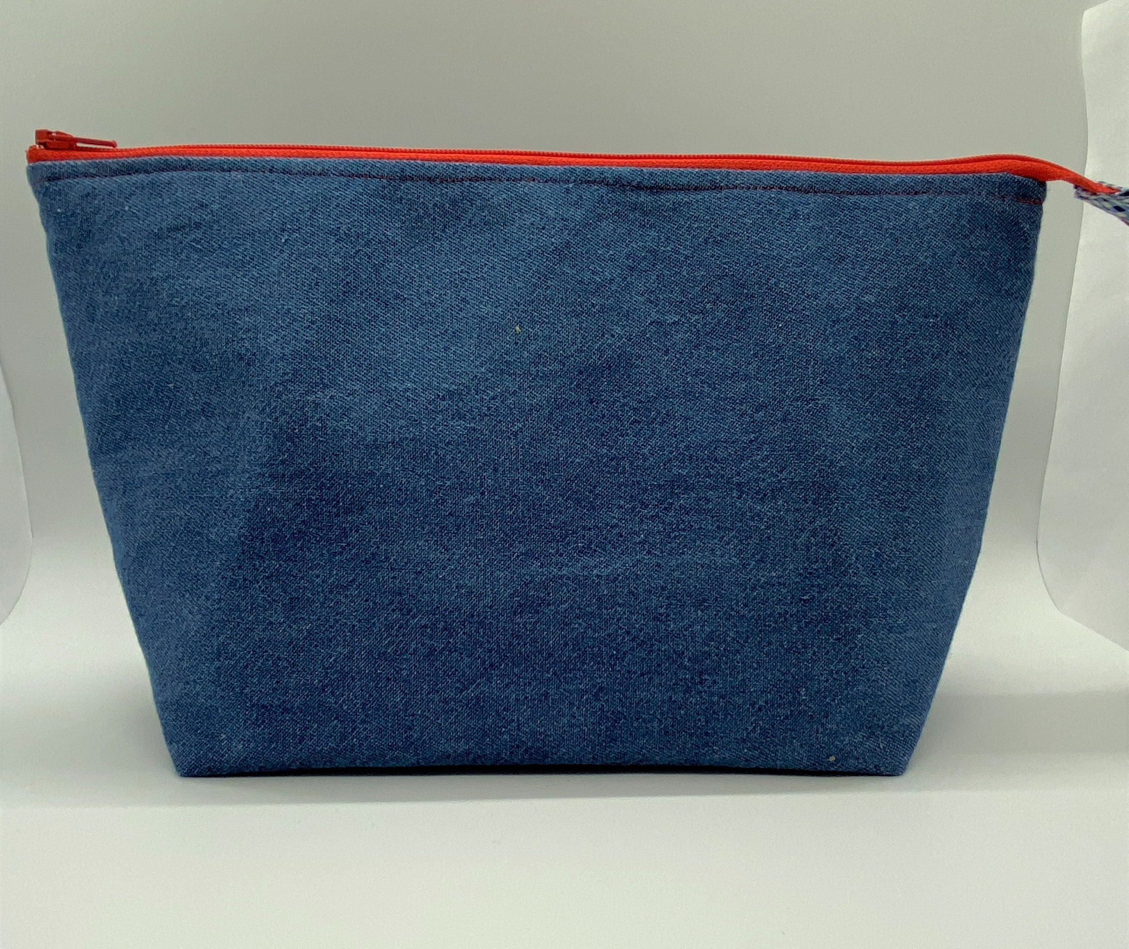 Zipper Pouch, Bag, Denim Pouch, Pouch, Bandana Lined - Etsy UK