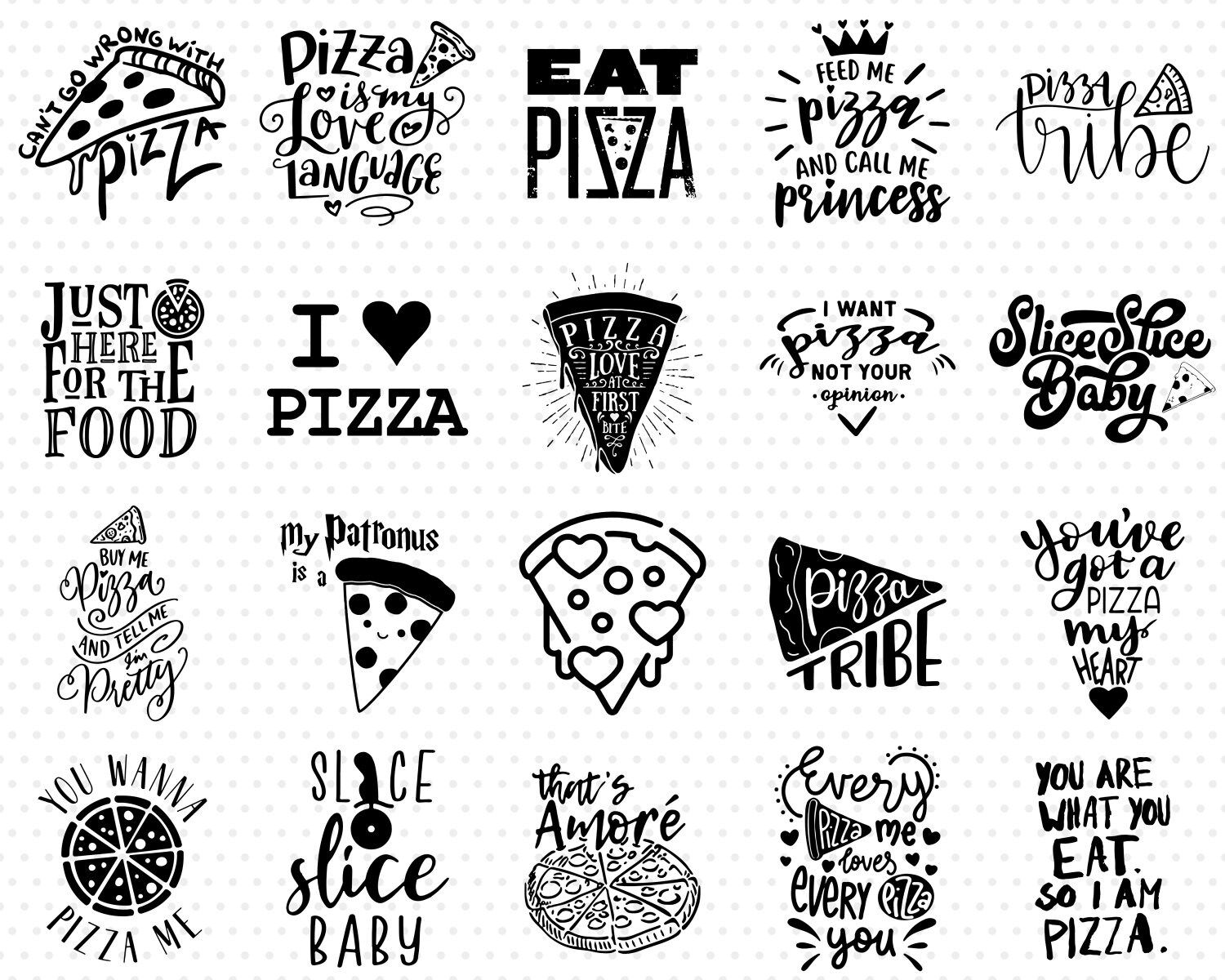Pizza BUNDLE SVG 20 Designs Included Vector File Instant | Etsy