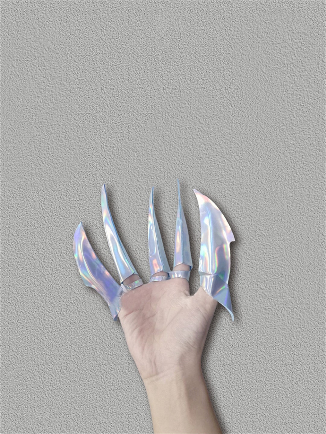 Claws Rings Rainbow, Fantasy Costume Party Nails Silver Tech Paws Skull ...