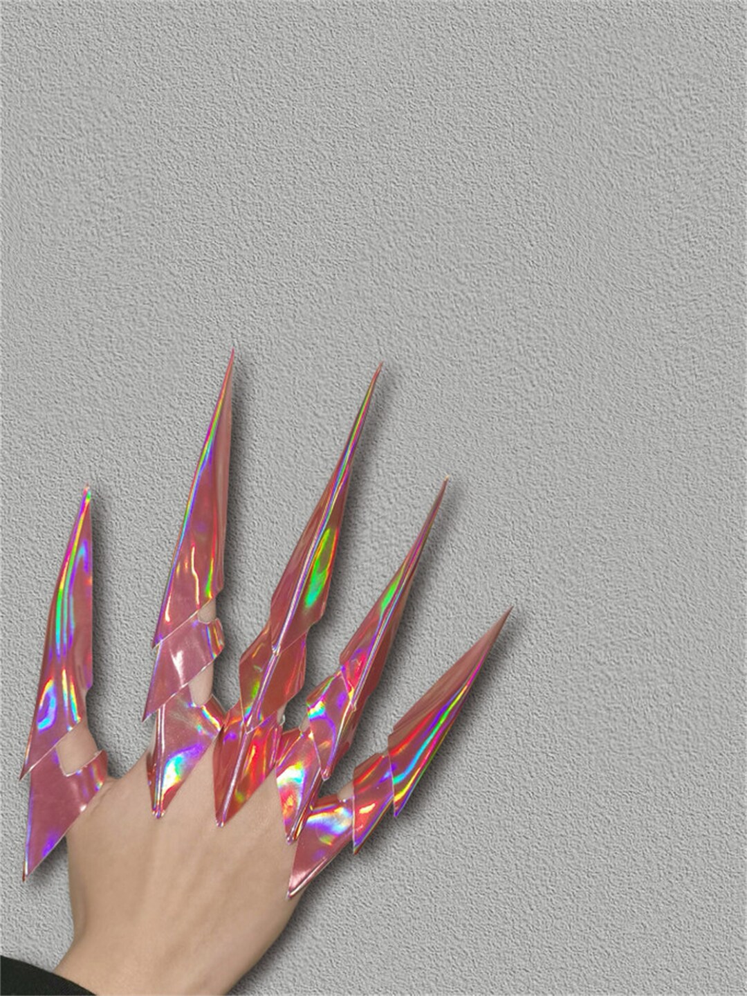 Pink Claws Rings Rainbow, Fantasy Costume Party Nails Tech Paws Skull ...