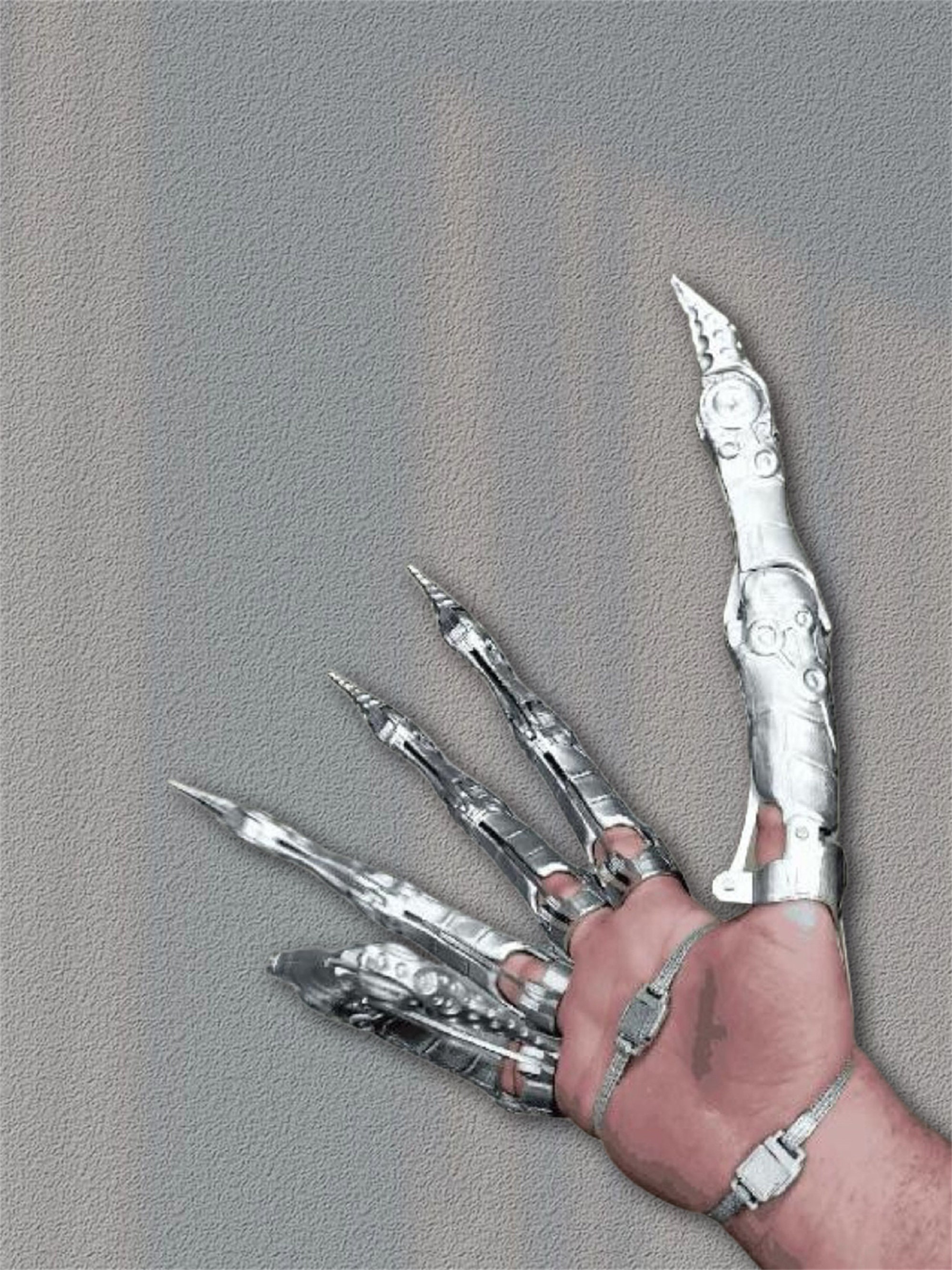 Skull Claws Gloves, Silver Tech Paws Claws, Robot Blades Fingers ...