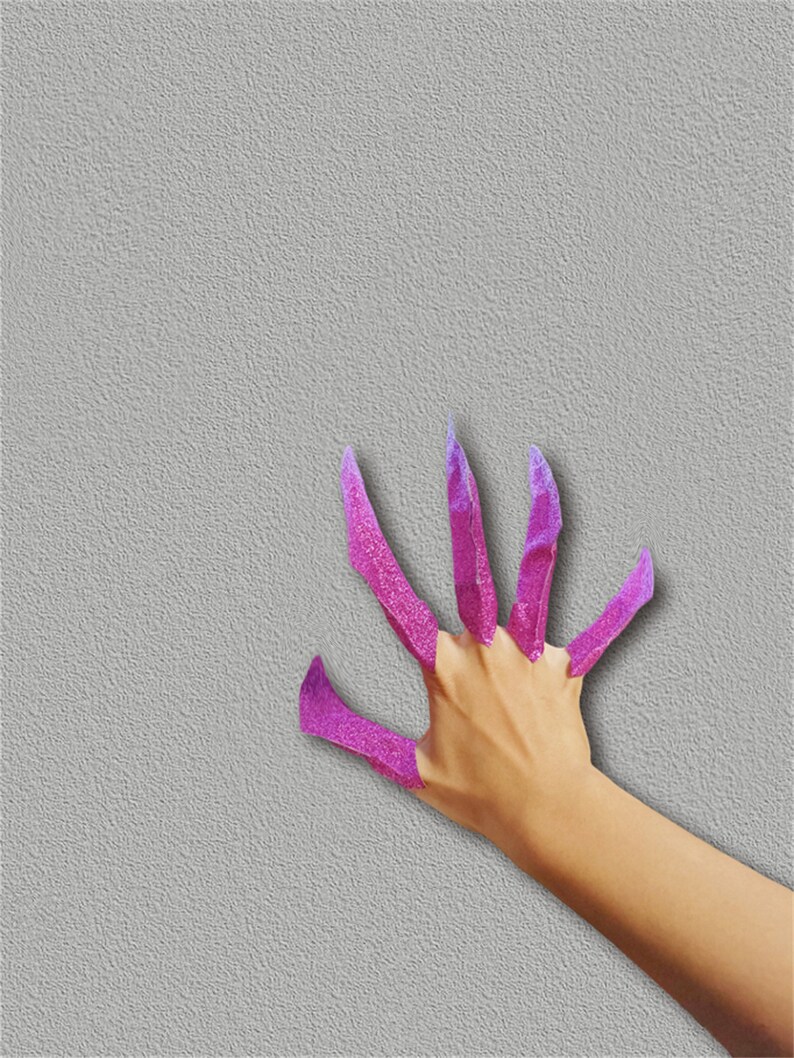 Claws Rings Rainbow, Fantasy Costume Party Nails Silver Tech Paws Skull ...