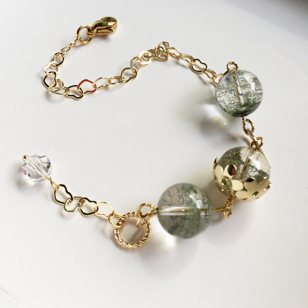 Feng Shui: 12mm Green Phantom Quartz Bracelet, Luck and Fortune ...
