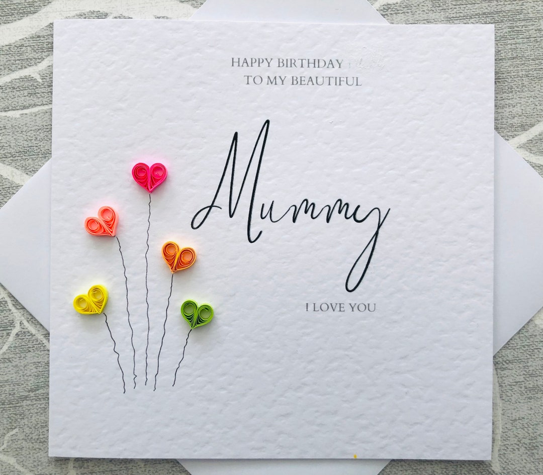 Happy Birthday Mummy Card - Handmade Birthday Card - Card to Mum - Card ...