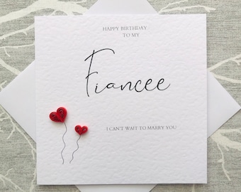 Fiancé Birthday Card Birthday Card for Fiance Partner Birthday Card ...