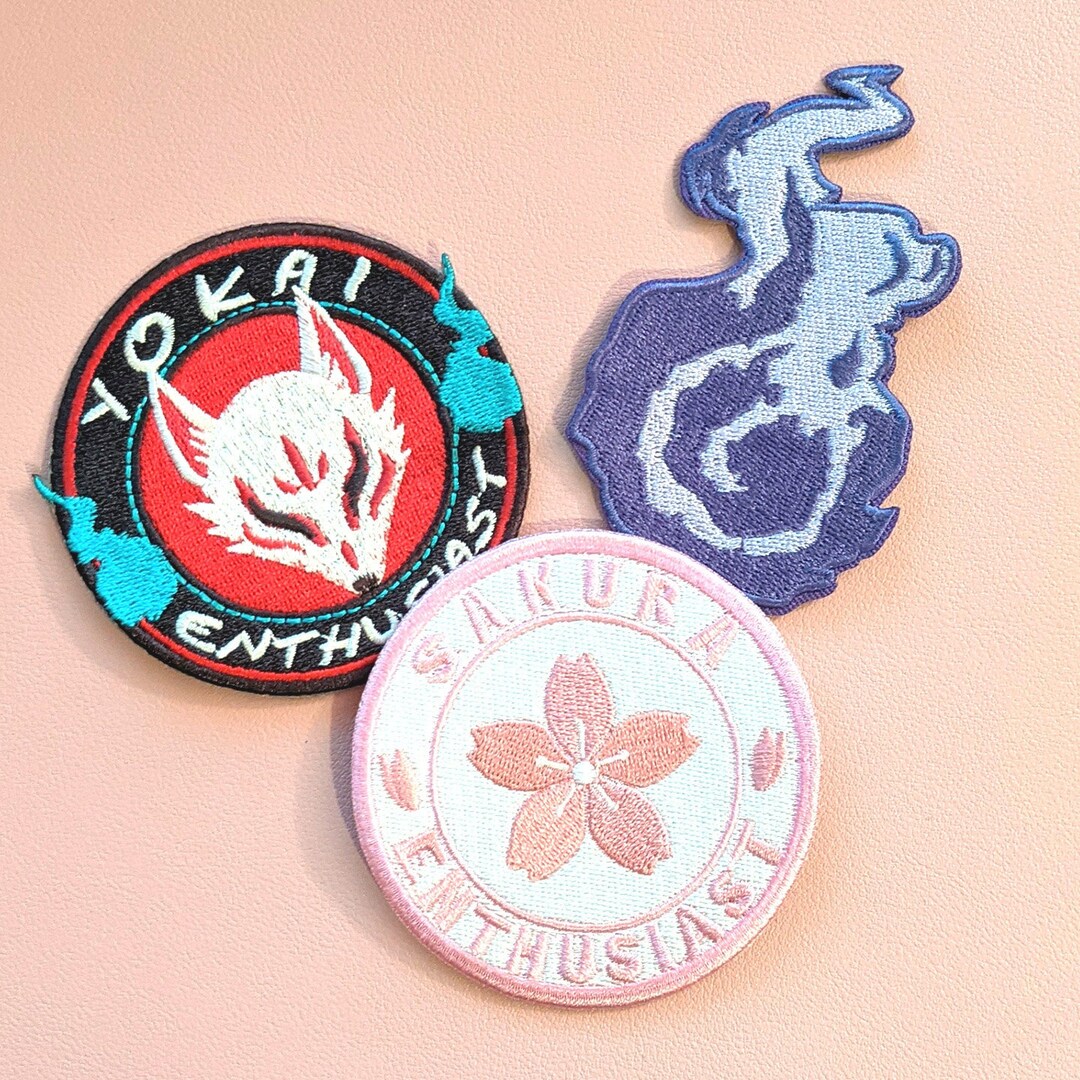 3 Inch Iron-on Patch Original Designs Yokai Enthusiast Sakura ...