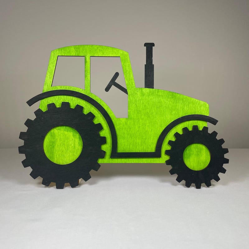 Wooden Tractors Painted - Etsy UK