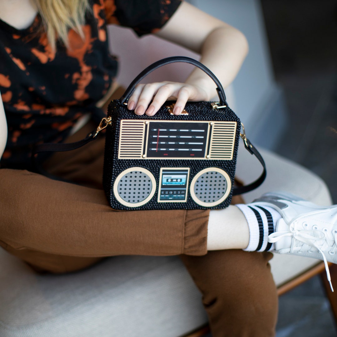 Retro Cassette Clutch Purse With Swarovski Crystals, Bling Rhinestone ...