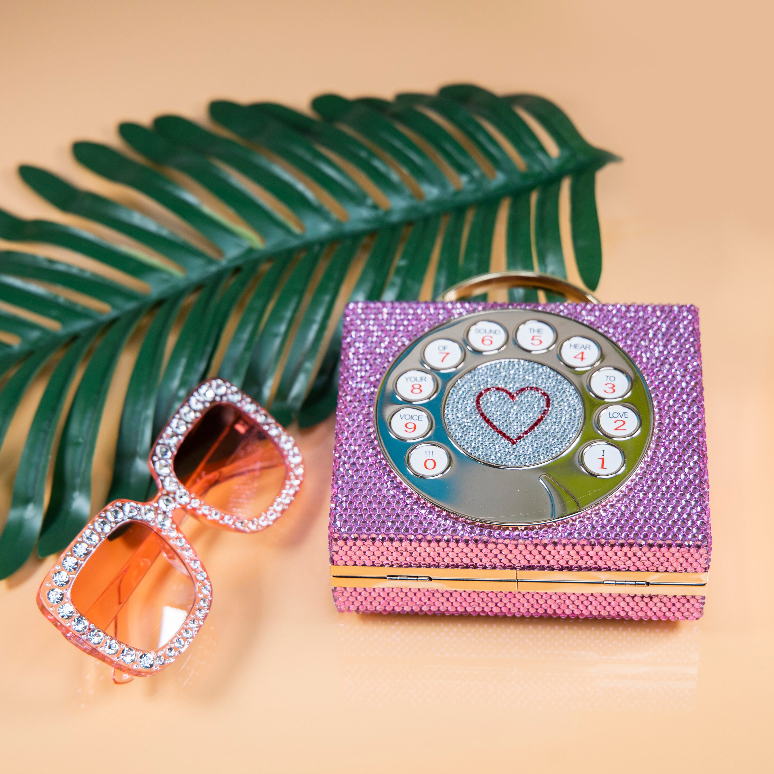 Retro Telephone Clutch With Swarovski Crystals, Bling Rhinestone ...