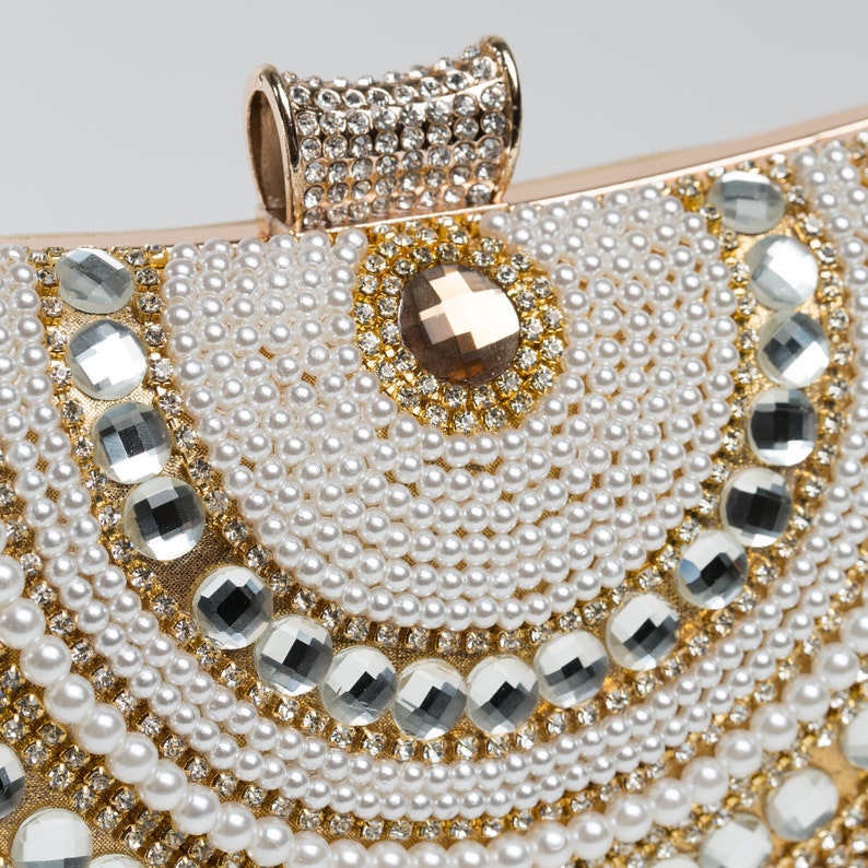 Gold Diamond Rhinestone Beaded Tassels Clutch Purse Luxury Purses and ...