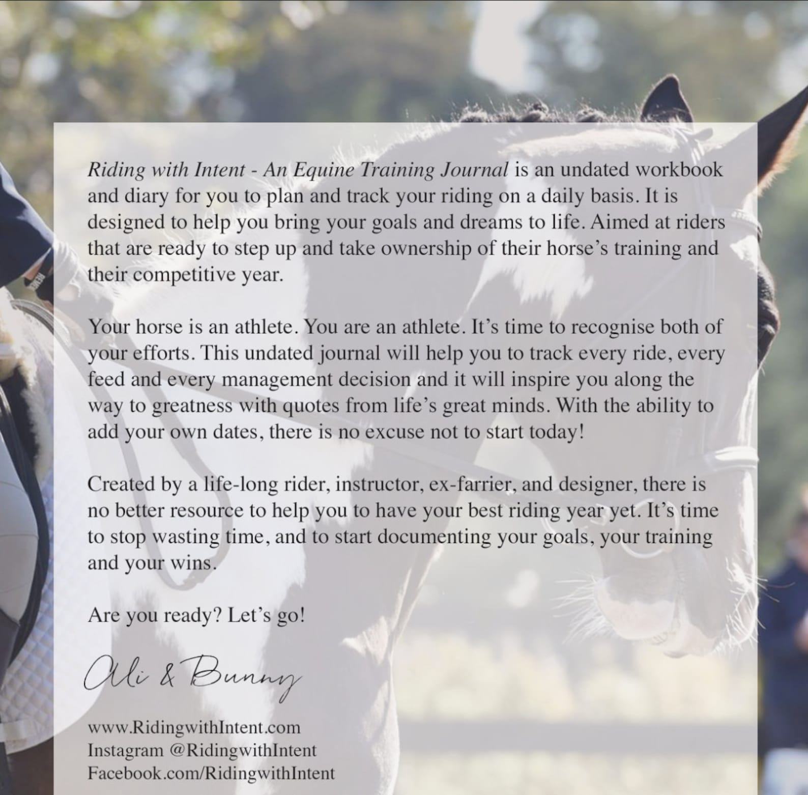 Horse Riding Journal - Riding With Intent - an Equine Journal - A ...