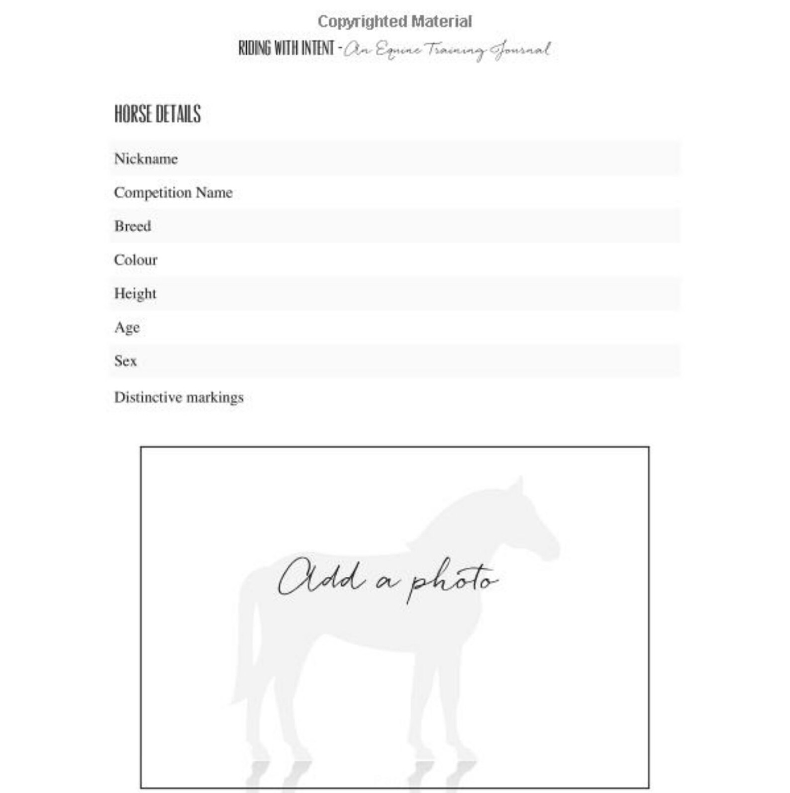 Horse Riding Journal - Riding With Intent - an Equine Journal - A ...