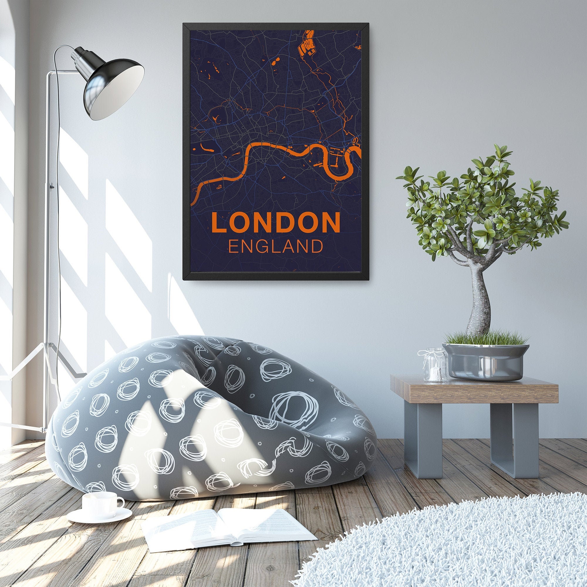 London Map Giclee Print London Map Wall Art London Map Art | Etsy