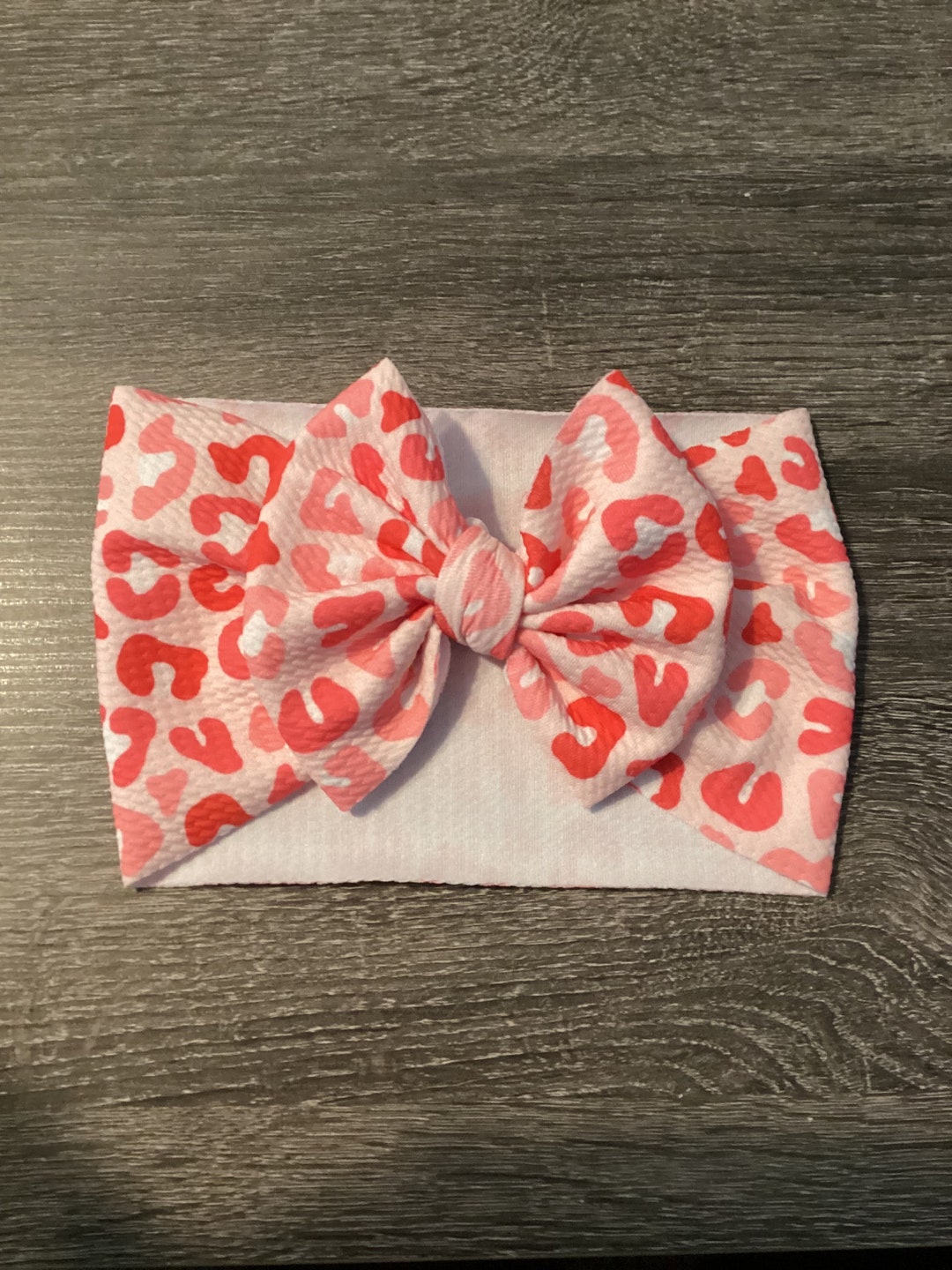 Pink Cheetah Print Bow With Head Wrap, Cheetah Print, Head Wrap Bow - Etsy