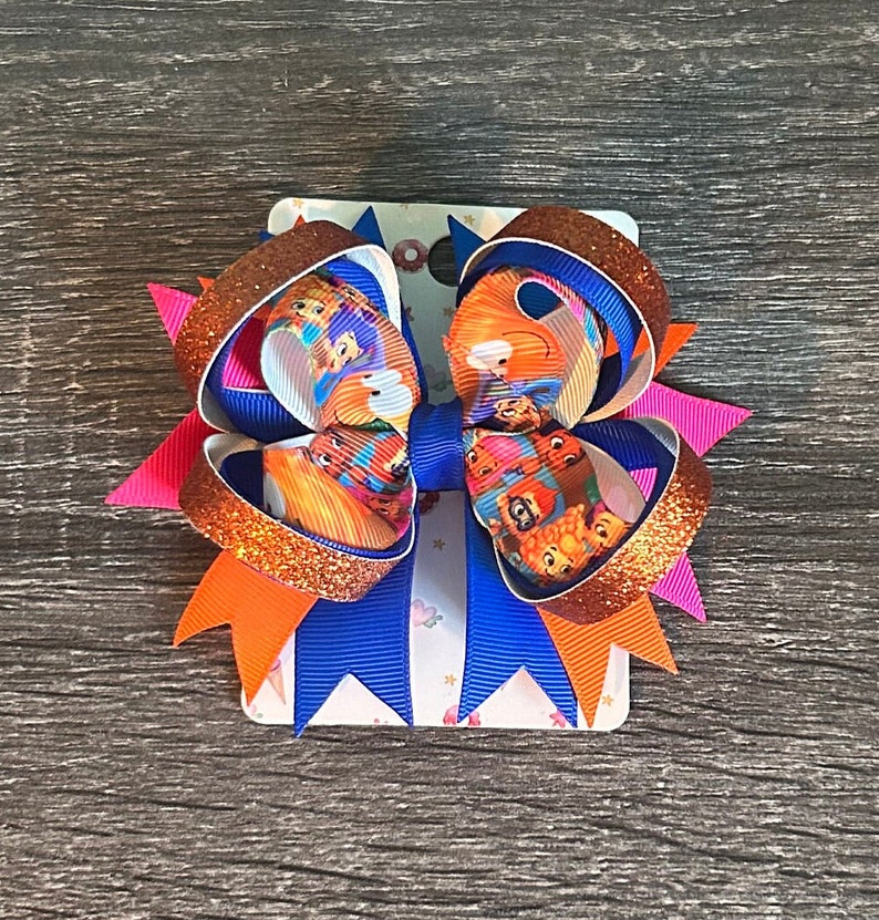 Bubble Guppies Blue & Orange Bow - Etsy