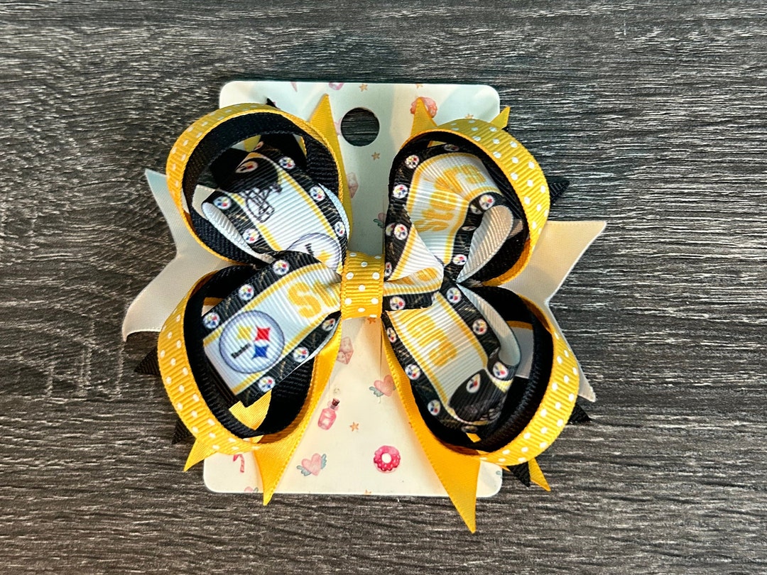 Pittsburgh Steelers Football Ribbon Bow With Alligator Clip - Etsy