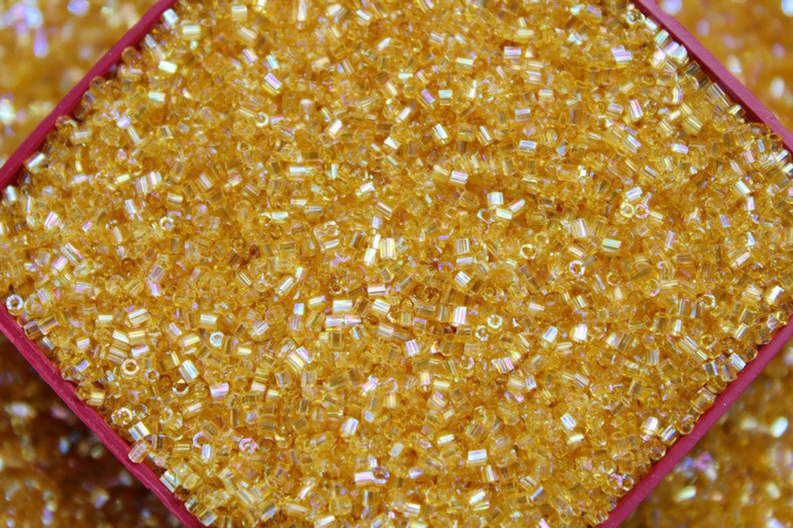 Matsuno Hexagon Cut, 15/0, Maize Gold AB, Japanese Seed Beads, 10/20/50 ...