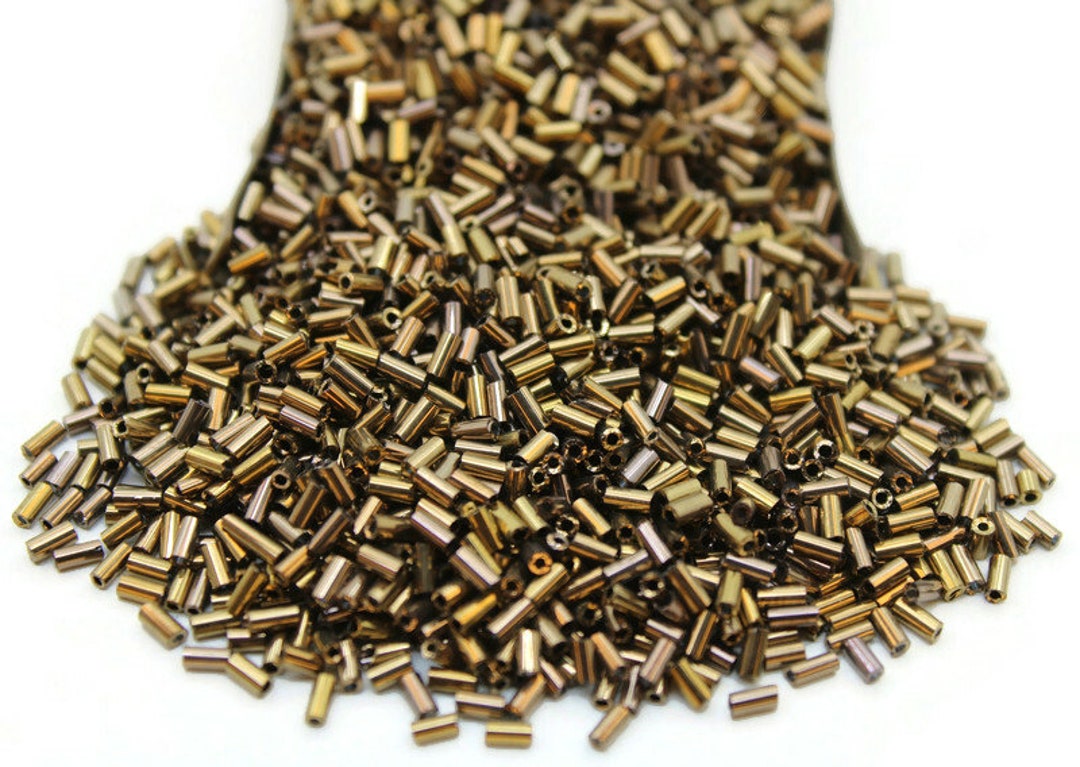 Czech Bugles, Size 3mm, Metallic Dark Bronze, 10/20/50/100 Grams Pack ...