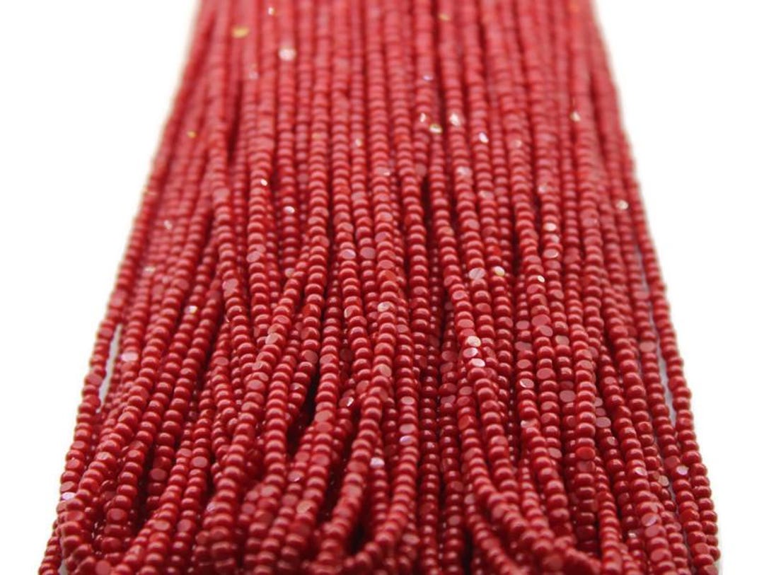 11/0 Charlotte Cut Beads, Cherry Red Opaque, Full Hank, 1/3/5 Hanks ...