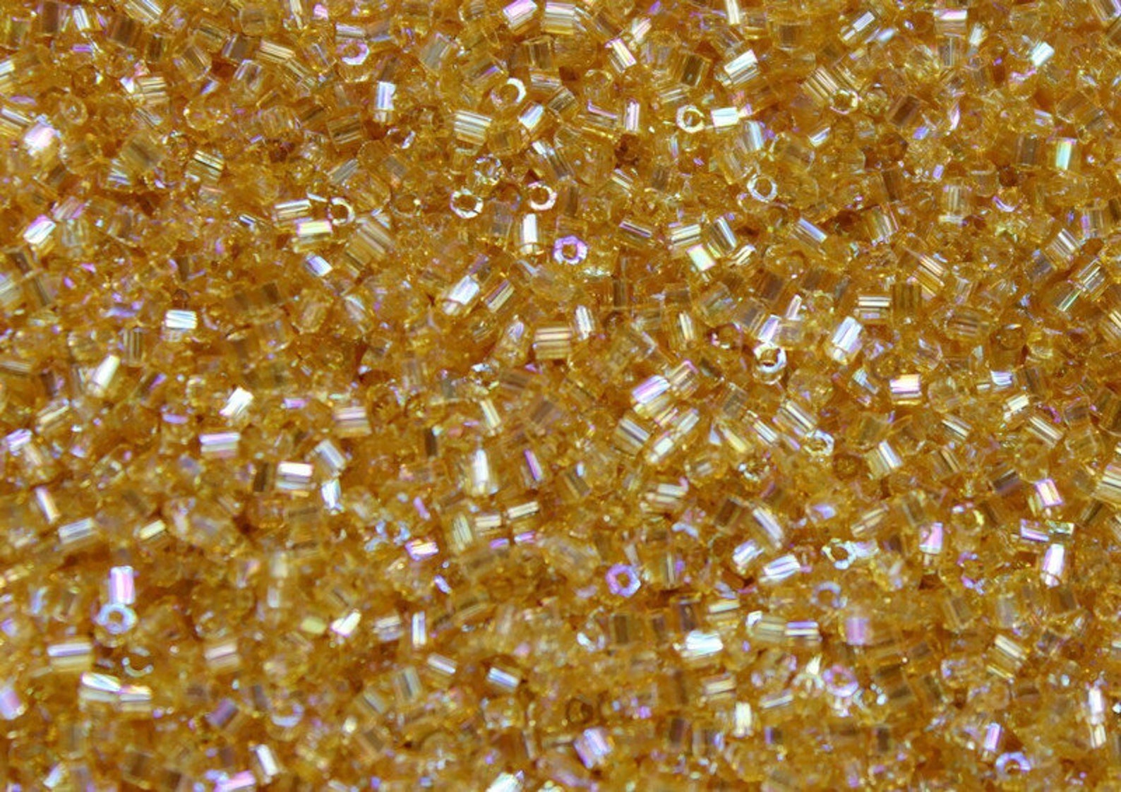Matsuno Hexagon Cut, 15/0, Maize Gold AB, Japanese Seed Beads, 10/20/50 ...