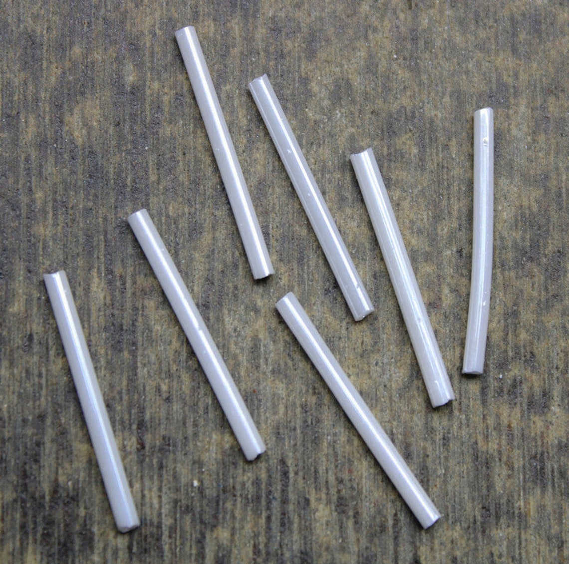 Bugle Beads, Milky White Luster, 20/50/100 Grams Packs, Tube Beads ...