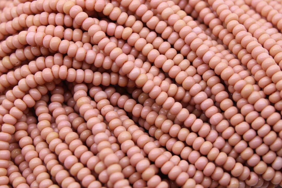 5/0 Cheyenne Pink Czech Seed Beads (colorfast) 1/6/12 Strands, Vintage ...