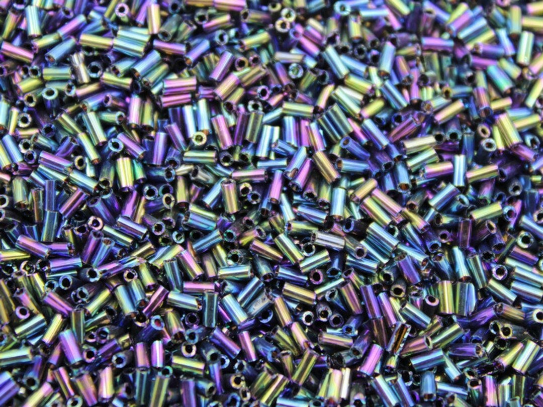 Czech Bugles, Size 3mm, Green Iris, 10/20/50/100 Grams Pack, Czech Seed ...