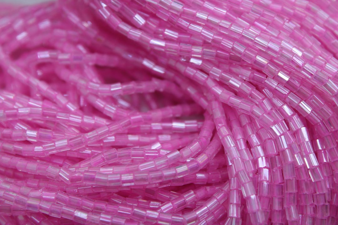 11/0 2 Cut Neon Pink Luster | Hex Glass Seed Beads | Full Hank, 1/3/5 ...