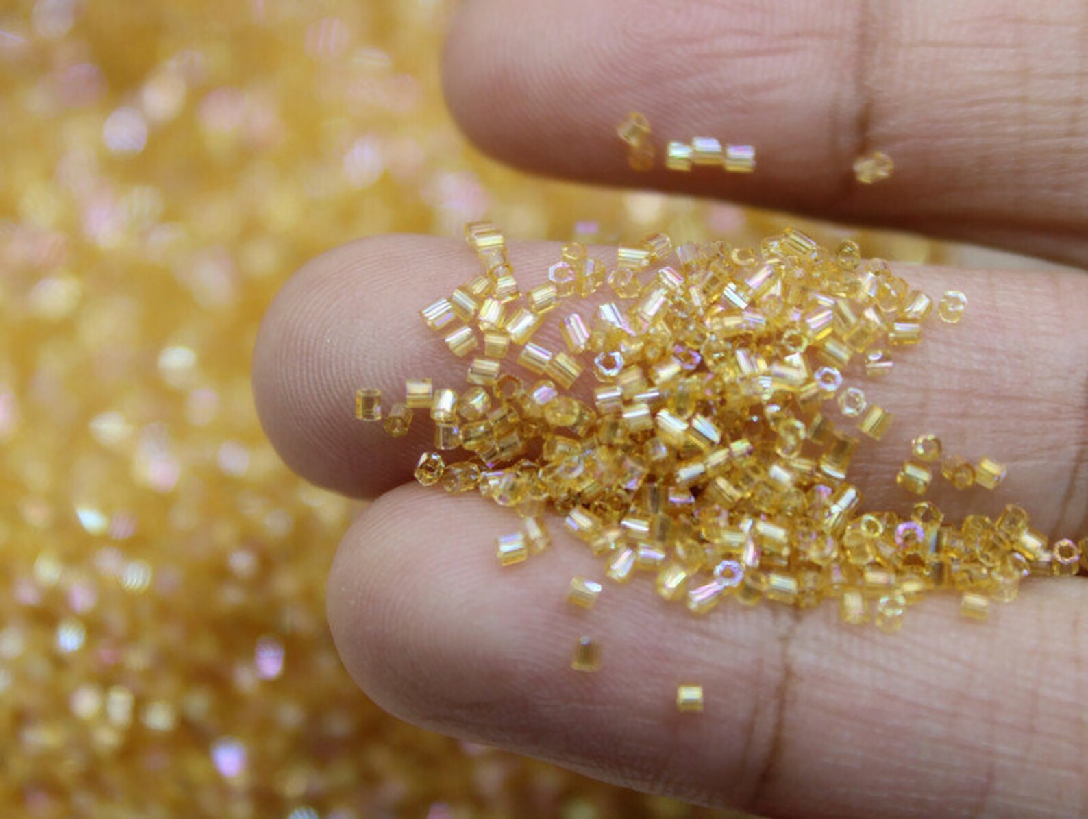 Matsuno Hexagon Cut, 15/0, Maize Gold AB, Japanese Seed Beads, 10/20/50 ...