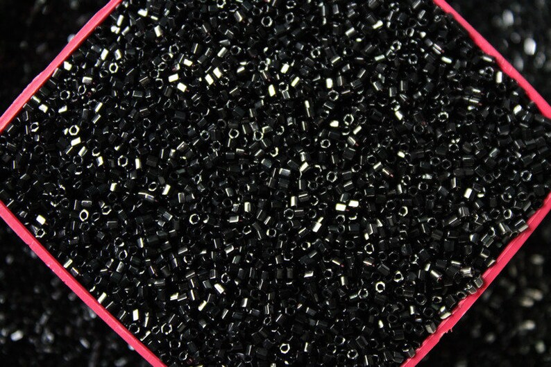 Miyuki Hexagon Cut, 15/0, Jet Black Opaque, Japanese Seed Beads, 10/20 ...
