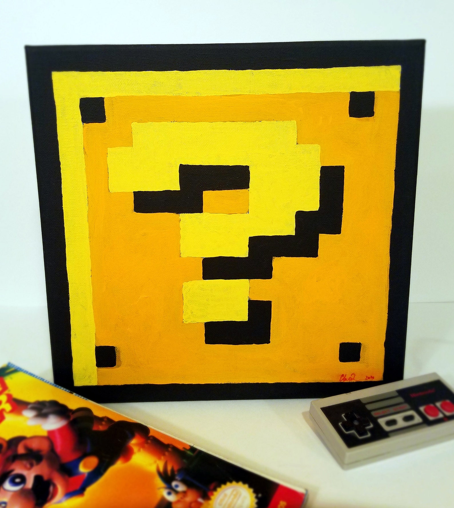 Super Mario Bros. 3 Question Block Acrylic Painting - Etsy.de