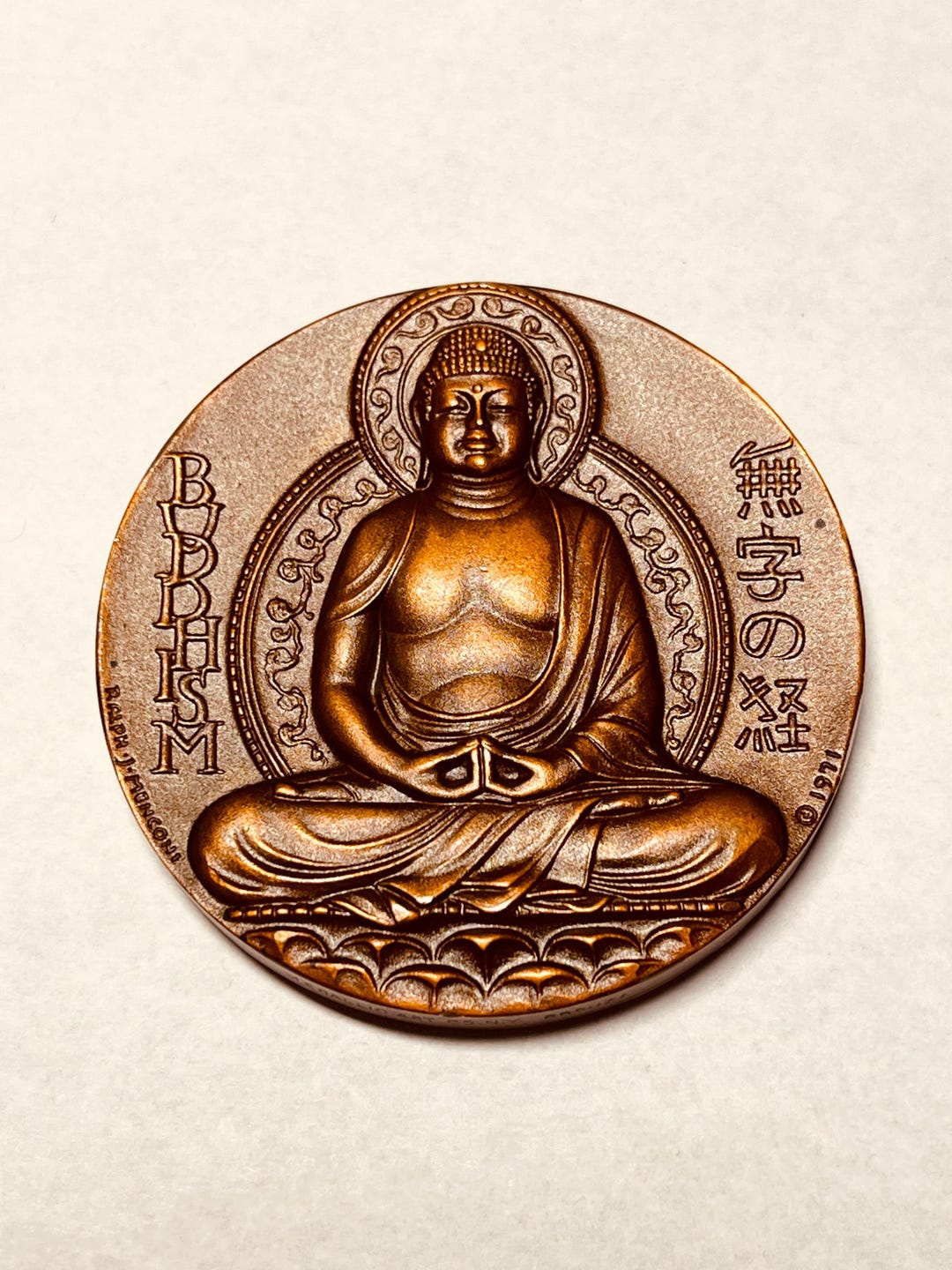Rare 1971 Buddha Bronze Medal Made by Ralph J. Menconi Great Religions ...