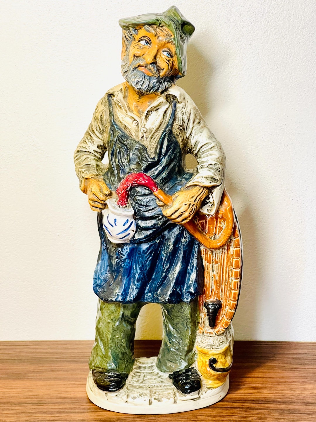 Vintage Italian Brewer Figurine Decanter | Figure Wine Decanter Made in ...