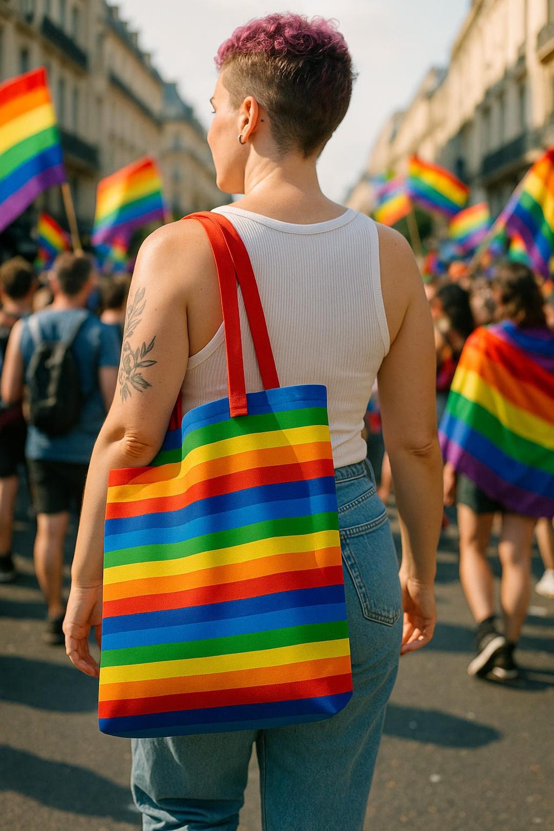 Queer Pride Rainbow Tote Bag: LGBTQ+ Reusable Shoulder Bag - Etsy