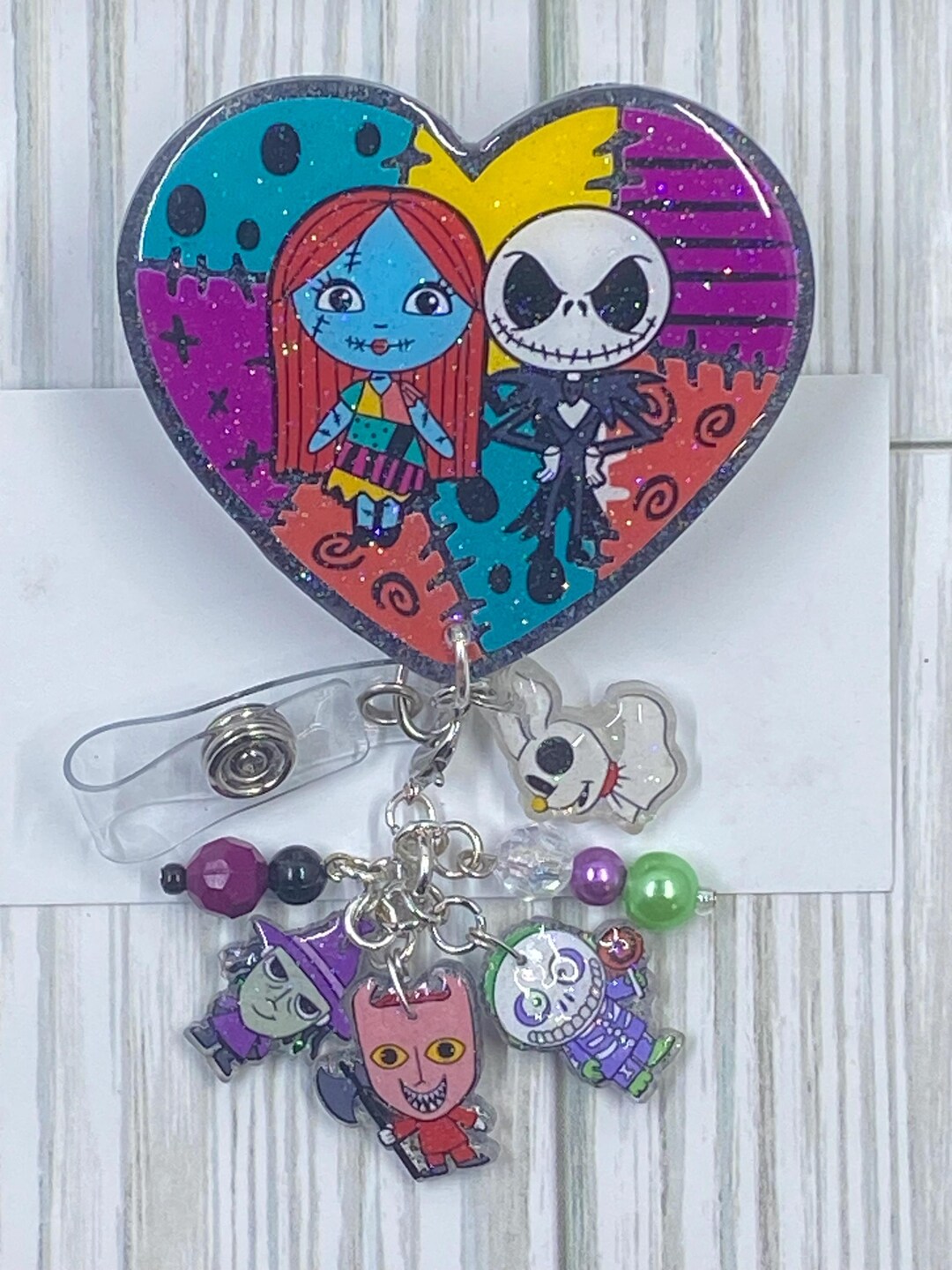 Jack and Sally Badge Reel - Etsy