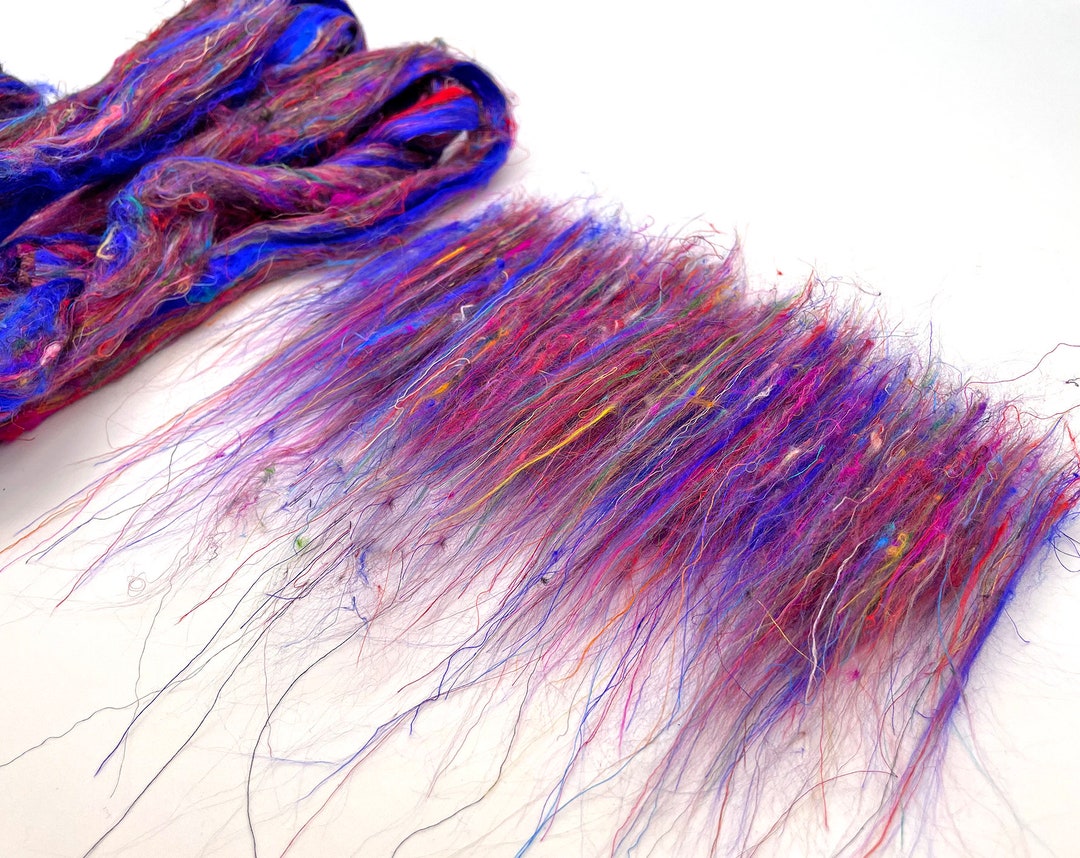 Sari Silk Roving, Art Batt for Wet Felting, Fiber for Spinning Art S10 ...