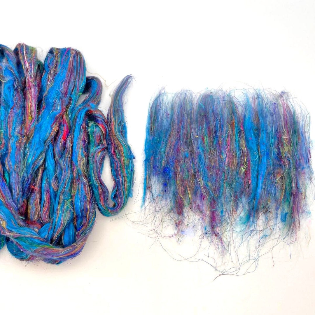 Sari Silk Roving, Art Batt Pure Silk for DIY Wet Nuno Felting ...