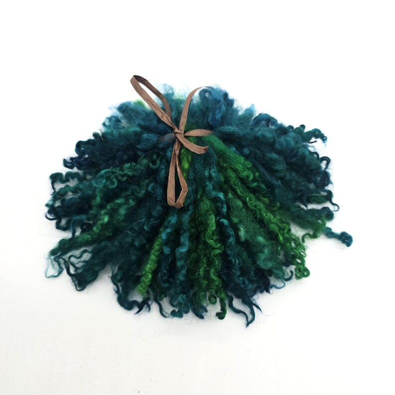 Eeswater Curly Wool Locks for Felting, Doll Hair, Art Spinning - Sea ...