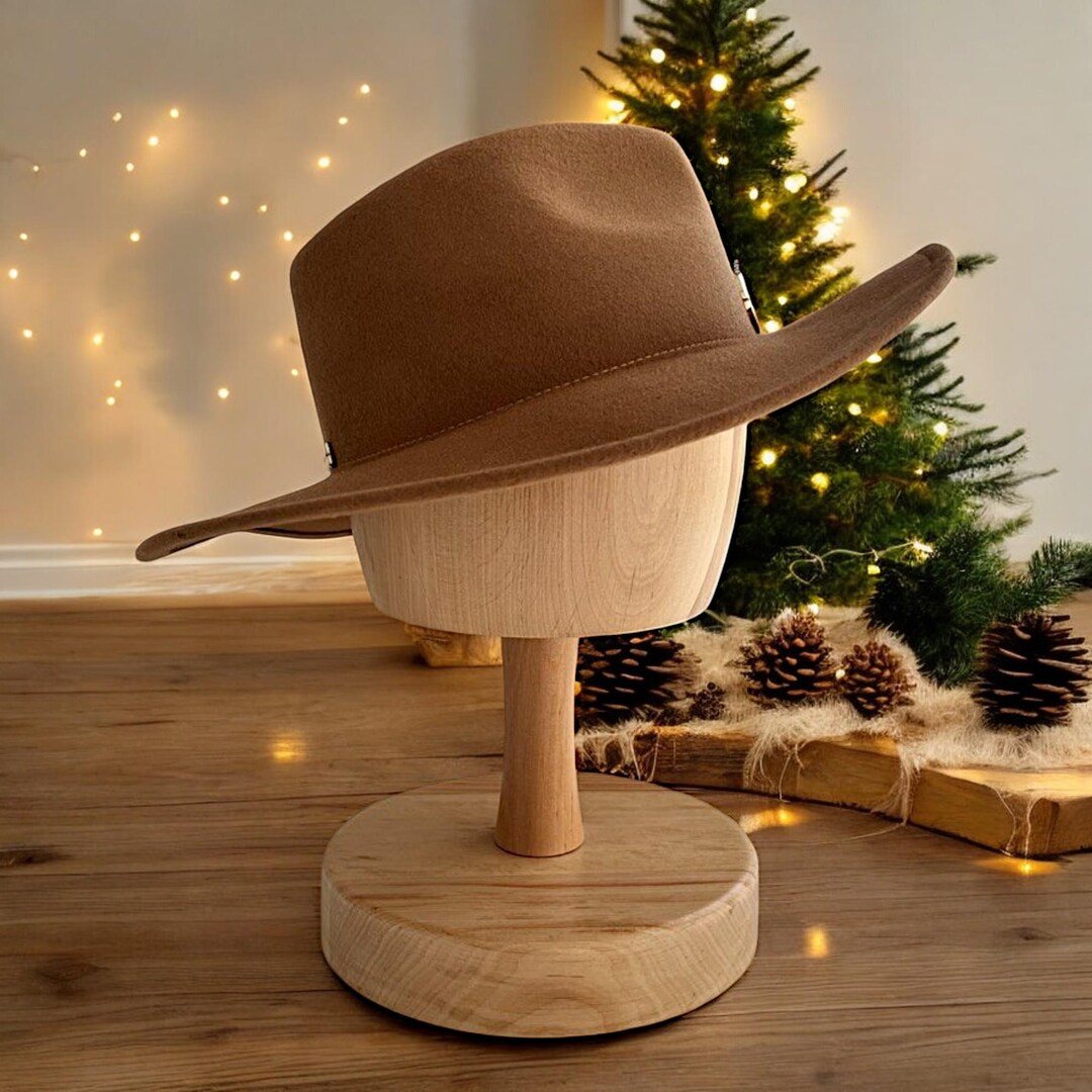 Wood Hat Block & Wig Stand Elegant Hat Holder and Display Stand for ...