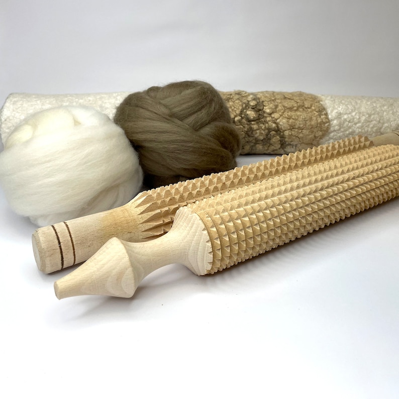 Wet Felting Tool, Grooved Rolling Pin - Hand Roller, Natural Wood - Etsy