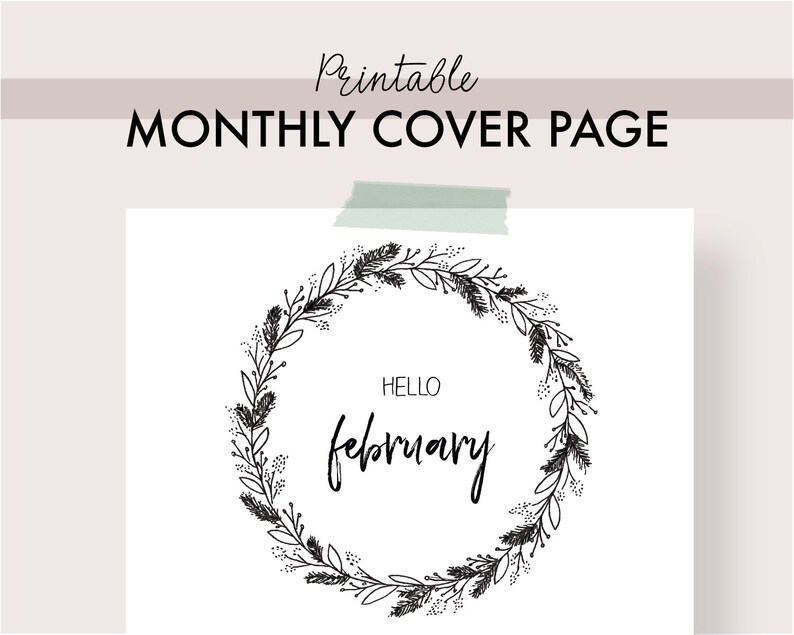 Planner Cover Page. Monthly February Planner Journal Template Printable ...