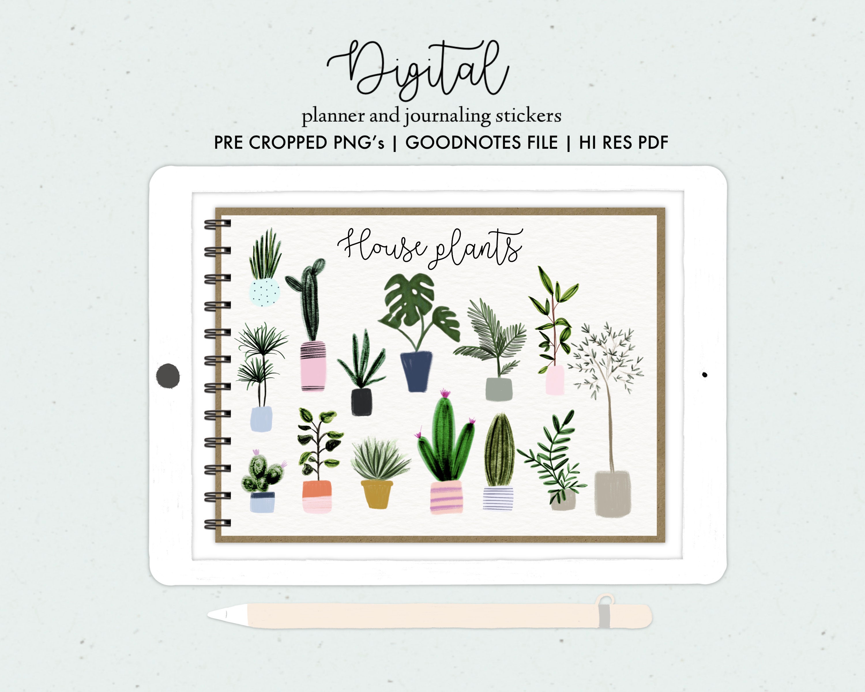 Digital Planner Stickers House Plants Planner Stickers. Printable ...
