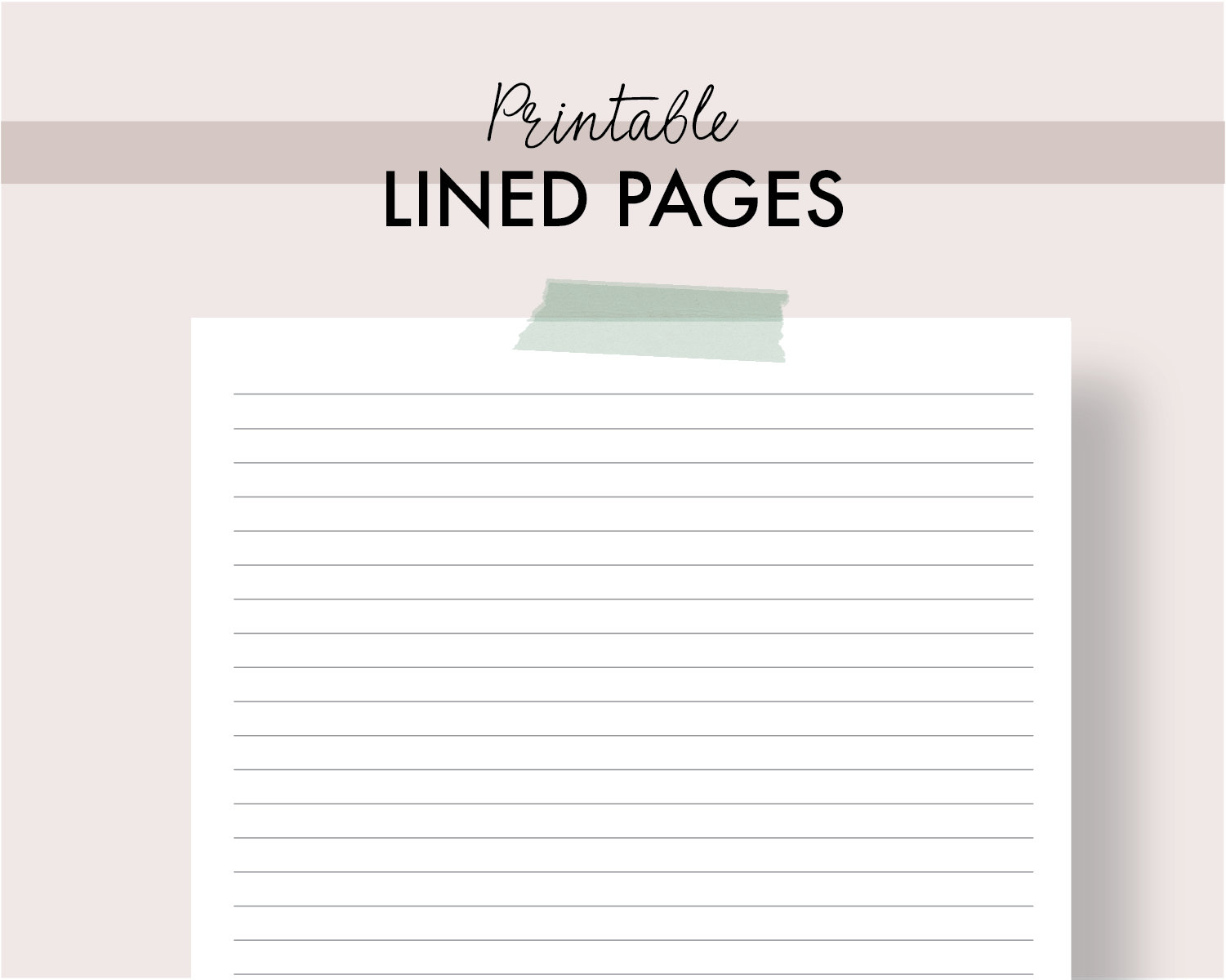 Printable Lined Pages. Bullet Journal Lined Page Insert. Planner Pages ...