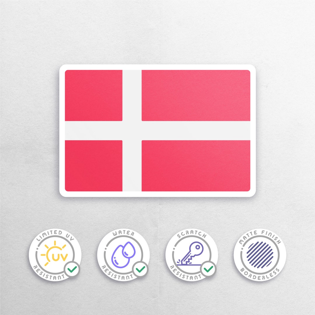 Denmark Flag Sticker - Etsy