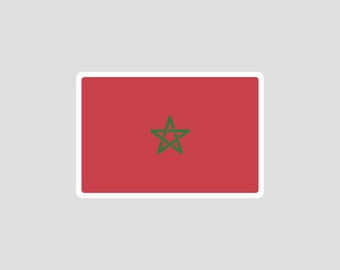 Morocco Flag Sticker Decal / Kingdom of Morocco / المملكة - Etsy