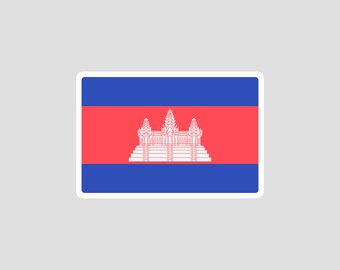 Cambodia Flag Sticker Decal / Phnom Penh / Kampuchea / Kingdom - Etsy