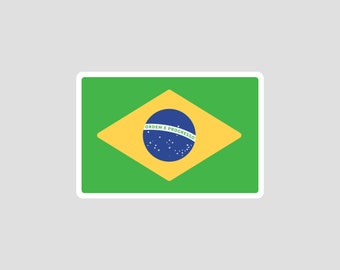 Brazil Flag Sticker - Etsy